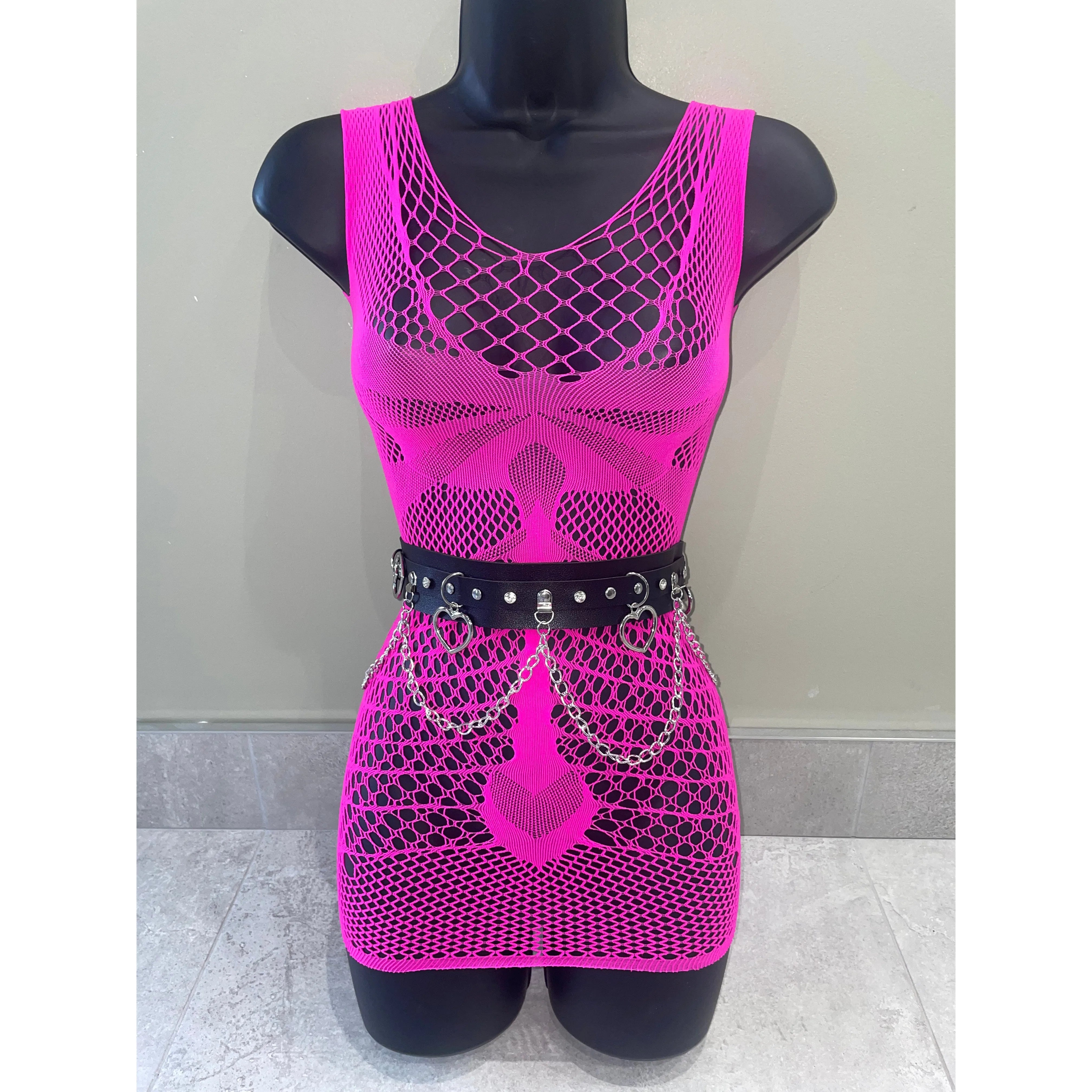 FISHNET PINK DRESS – HOUSE OF SMD