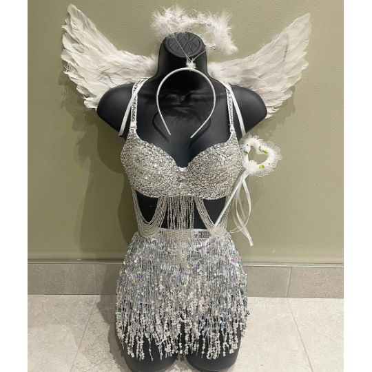 WHITE ANGEL COSTUME, HALLOWEEN OUTFIT, FANCY DRESS, ANGEL WINGS – HOUSE ...